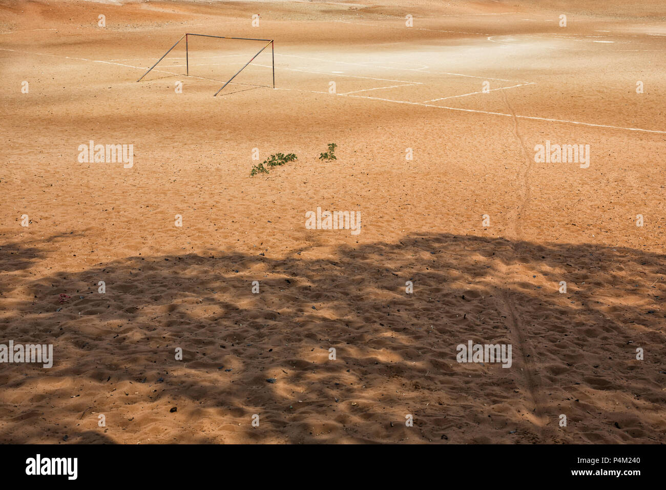 Soccer Goal in the dry desert landscape of Namibia: Playing Soccer in ...