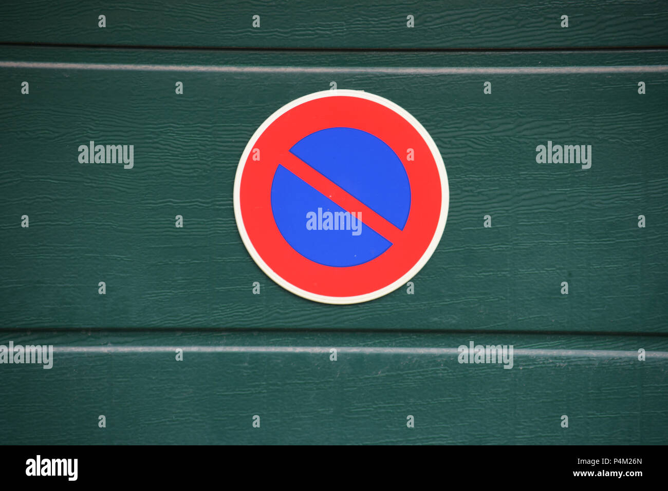 no parking sign on a garage at a house in Le Mans France Stock Photo ...