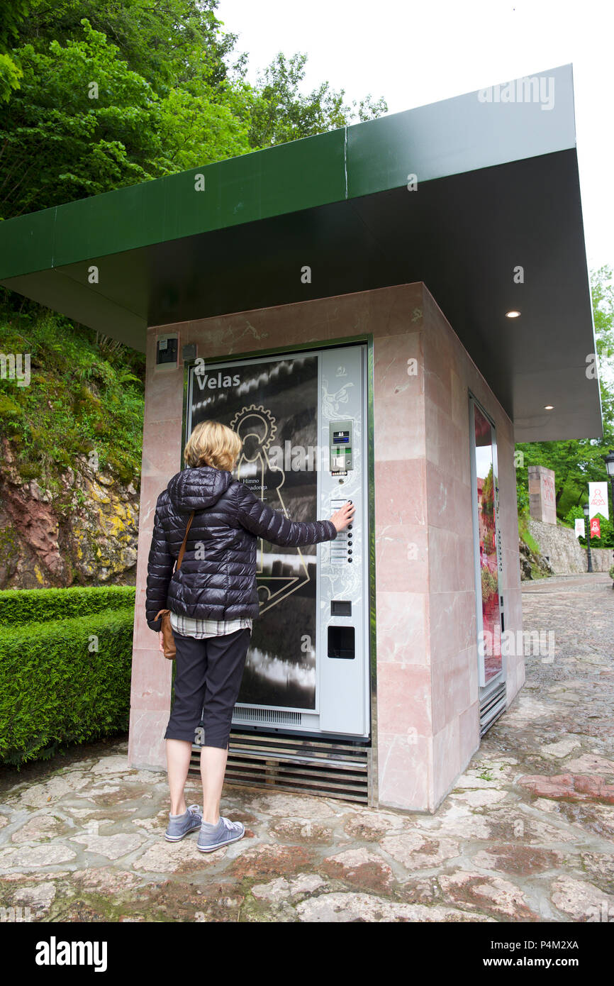 Candle vending machine, Covadonga, Spain Stock Photo - Alamy