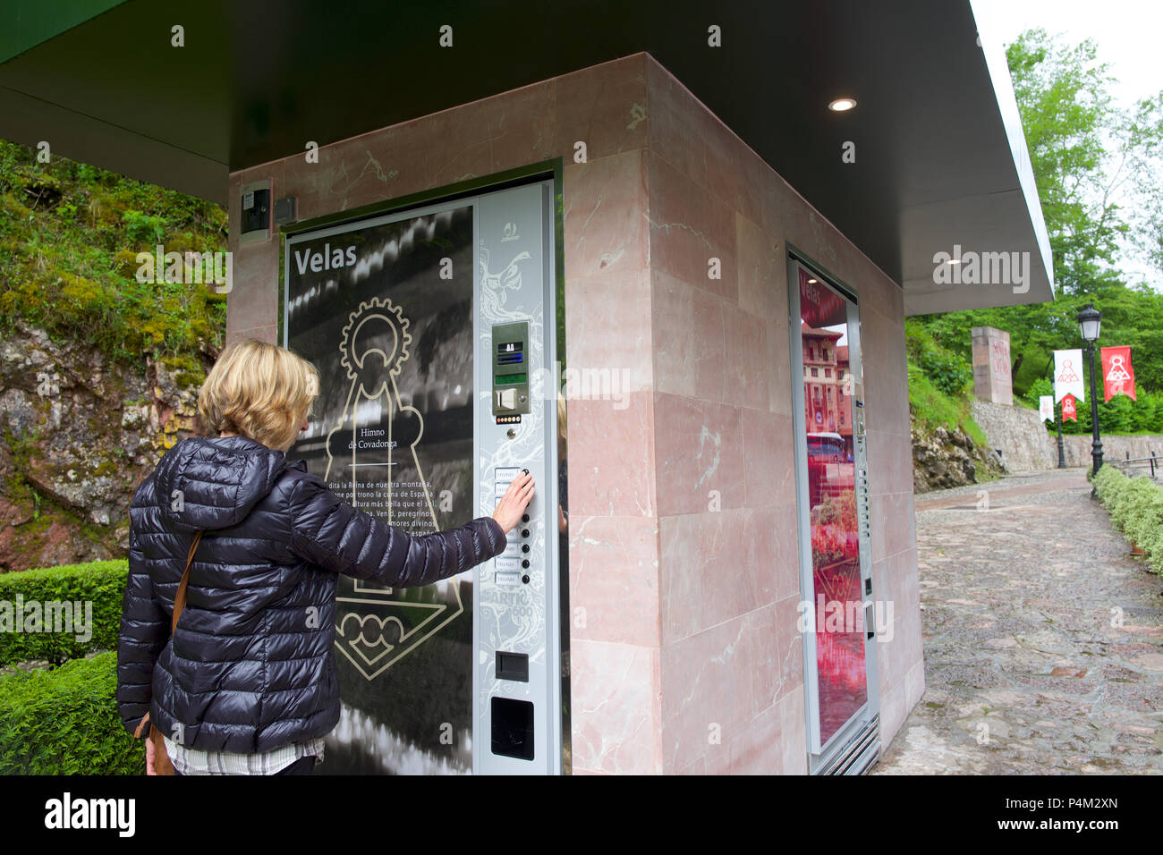 Candle vending machine, Covadonga, Spain Stock Photo - Alamy