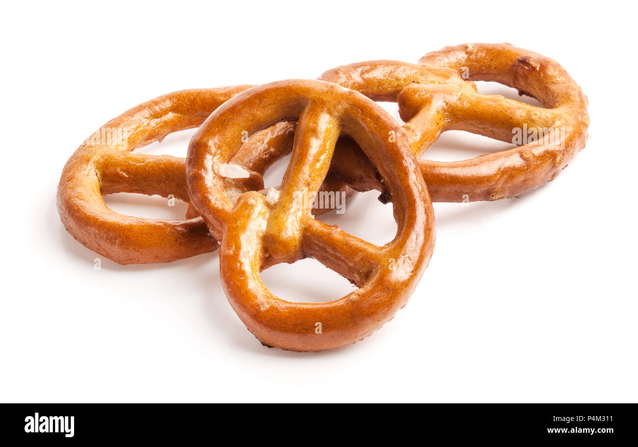 Pretzels isolated on white background Stock Photo - Alamy