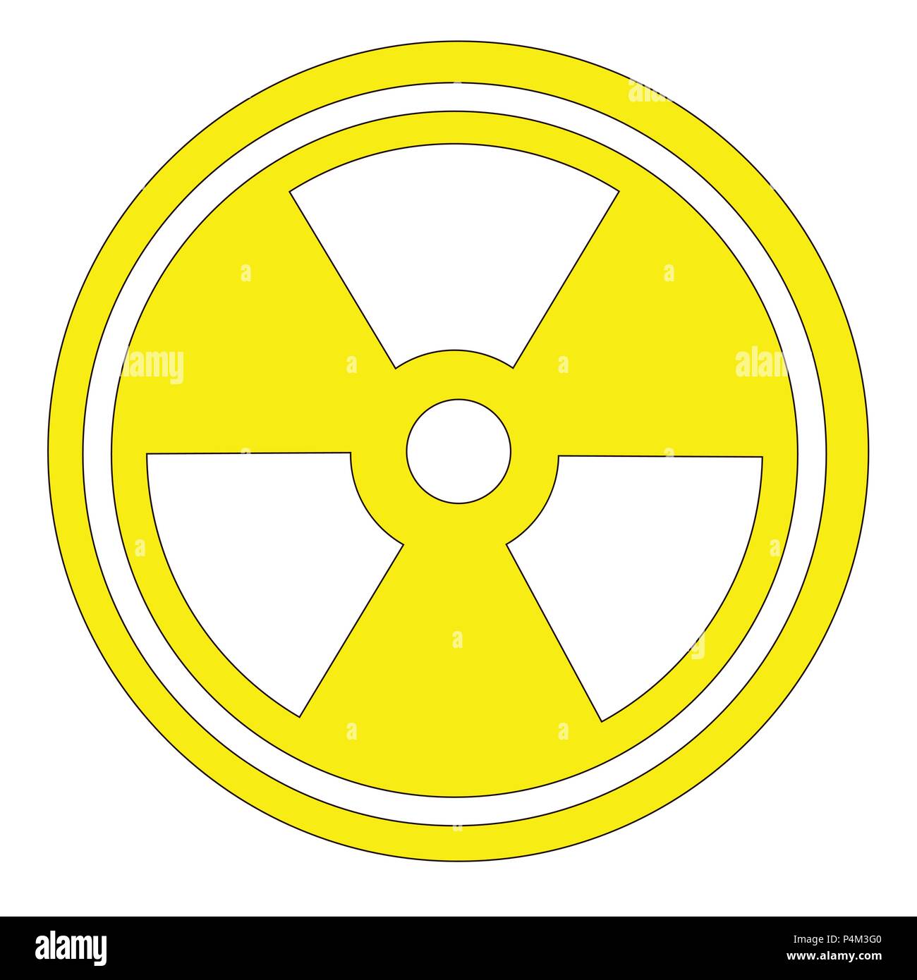 Radiation signin yellow isolated on a white background Stock Vector ...