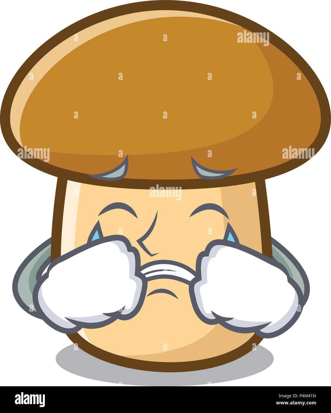 Crying porcini mushroom mascot cartoon Stock Vector Image & Art - Alamy