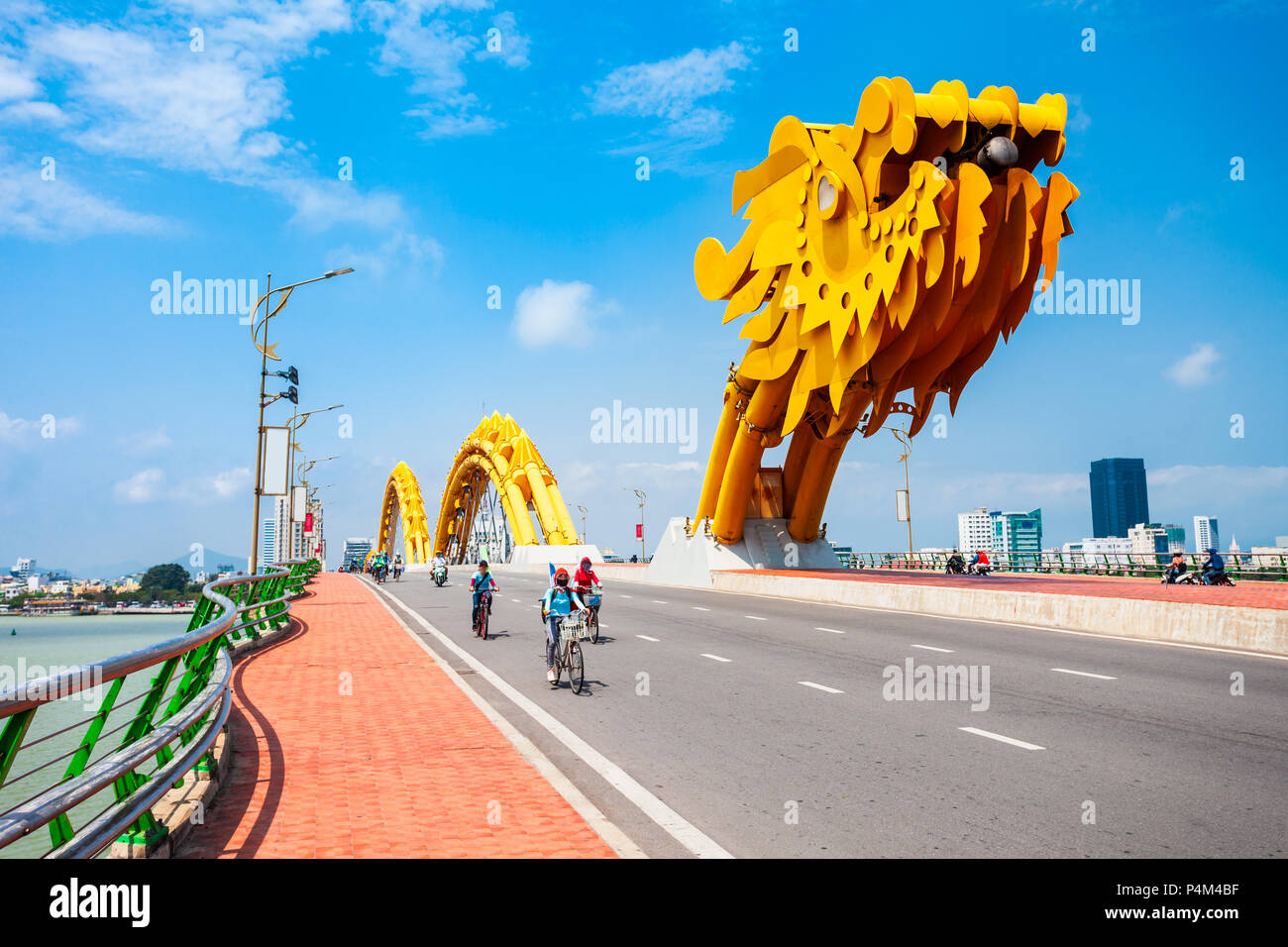 Danang Dragon bridge through Han river in Da Nang city in Vietnam Stock ...