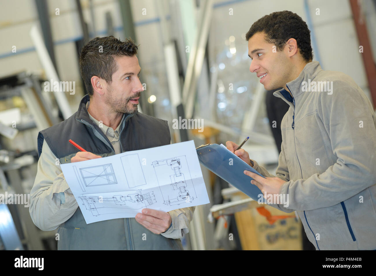 plastic window and door manufacturing Stock Photo - Alamy