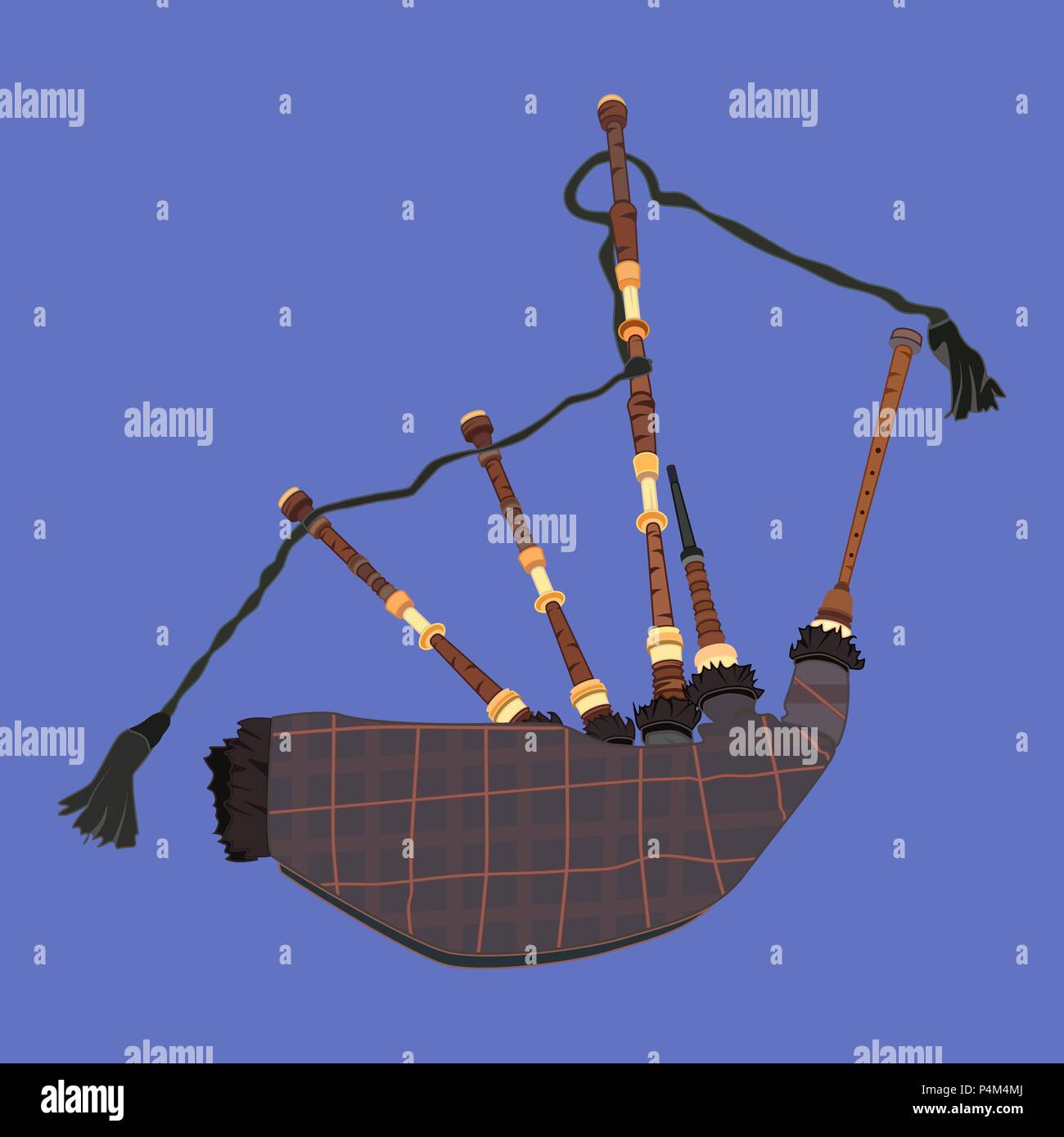 Scottish bagpipe vector flat illustration Stock Vector Image & Art - Alamy