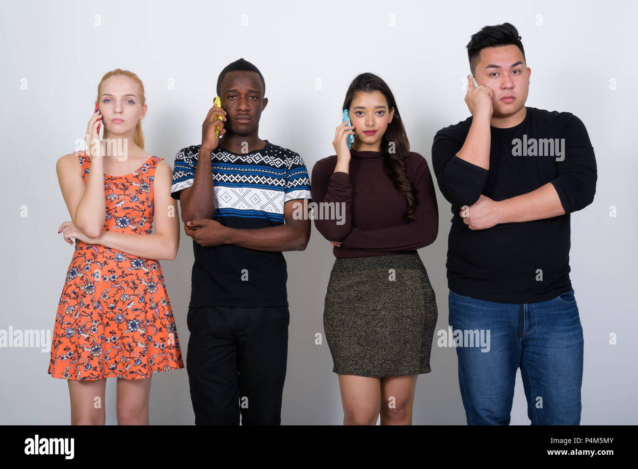 Group of people talking on the phone hi-res stock photography and ...