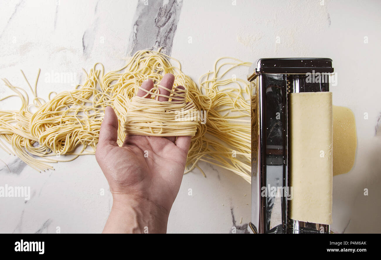 Homemade uncooked pasta Stock Photo - Alamy