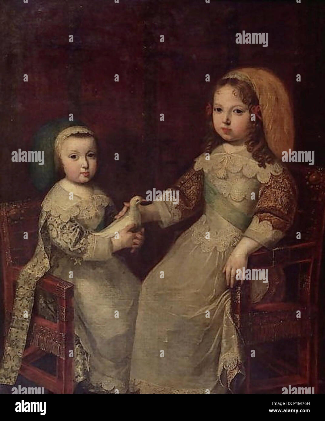 1642 painting of King Louis XIV with his brother Philippe of France Duke of Anjou Stock Photo ...