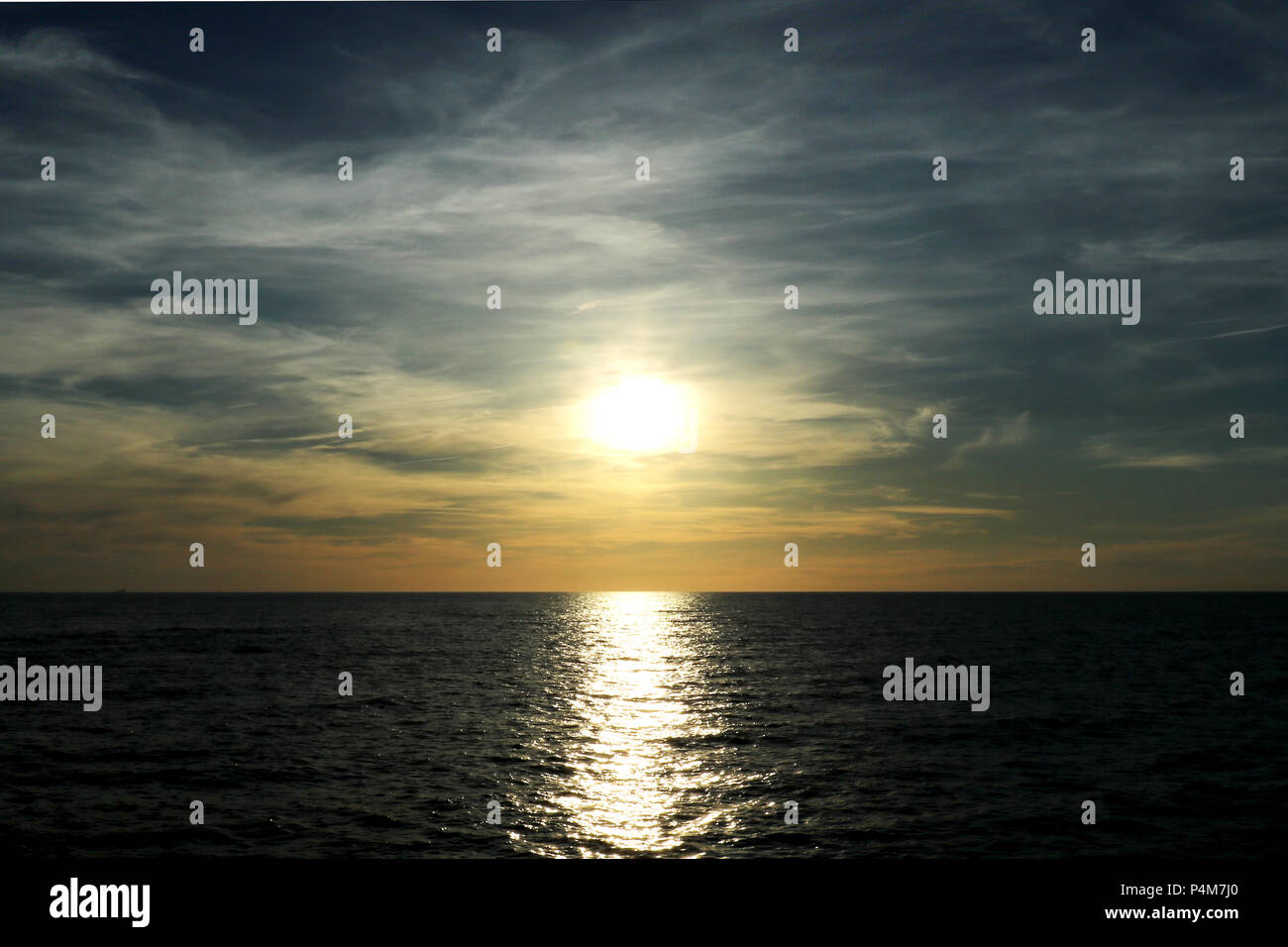 Sunset on the Baltic Sea with a beautiful sky, background. Palanga ...