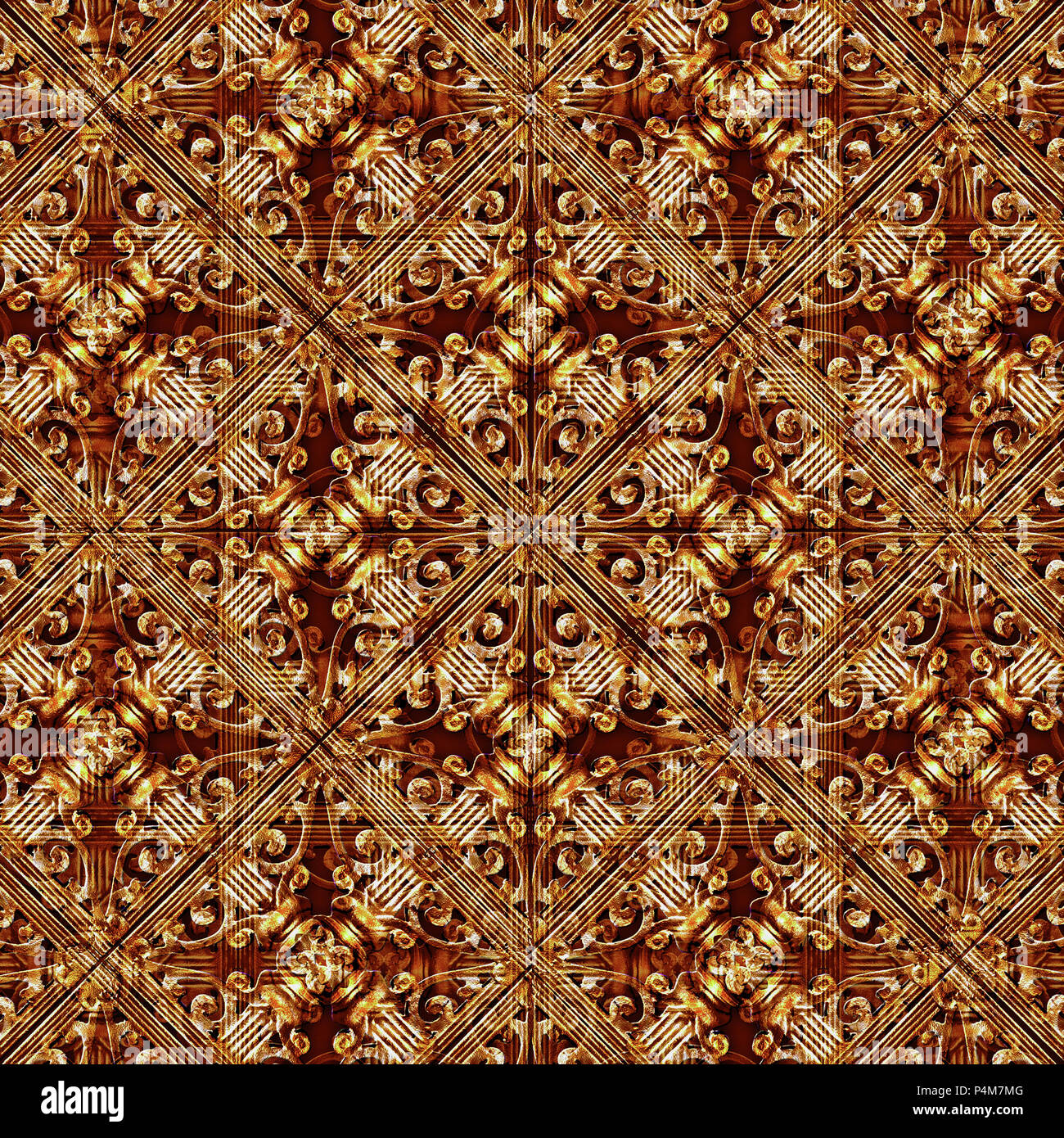 Digital art techinque luxury modern baroque decorative geometric ...