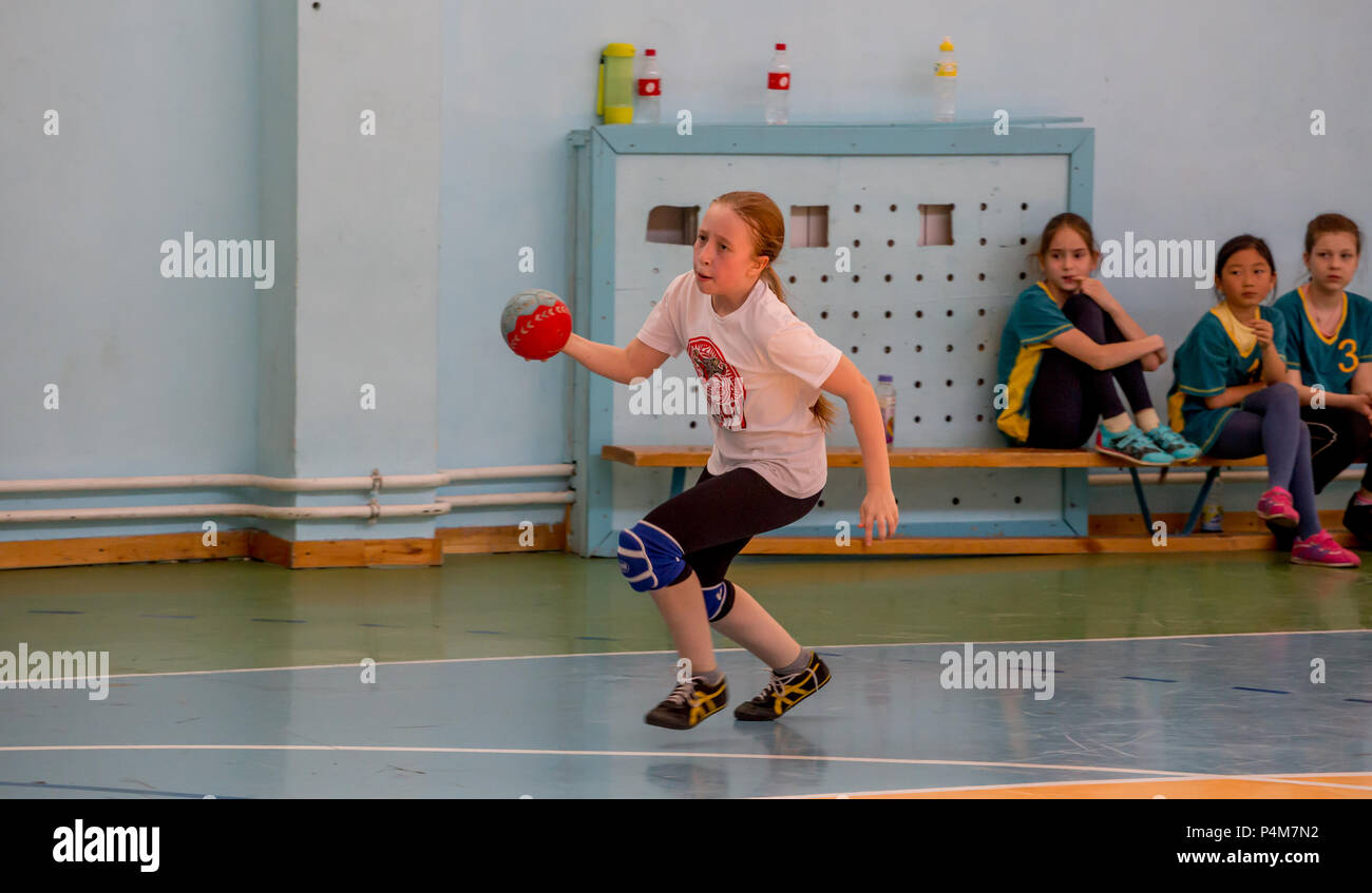 Children playing handball hi-res stock photography and images - Alamy