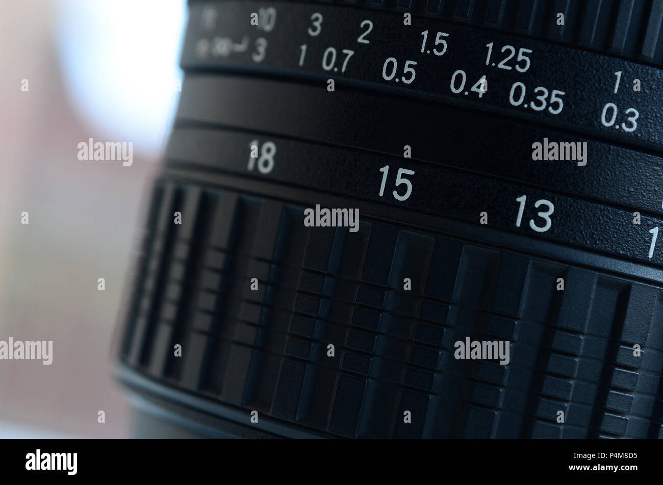 Fragment of a wide angle zoom lens for a modern SLR camera. The set of ...