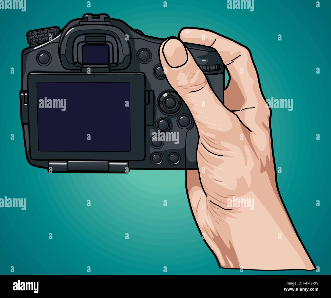 Black hands smartphone camera Stock Vector Images - Alamy