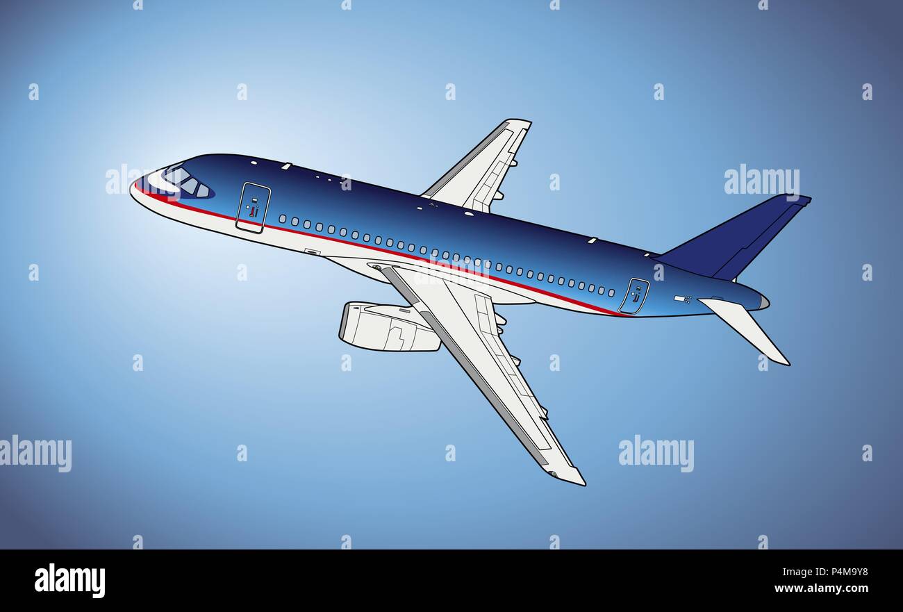 Vector illustration in style of technical drawing of modern russian ...