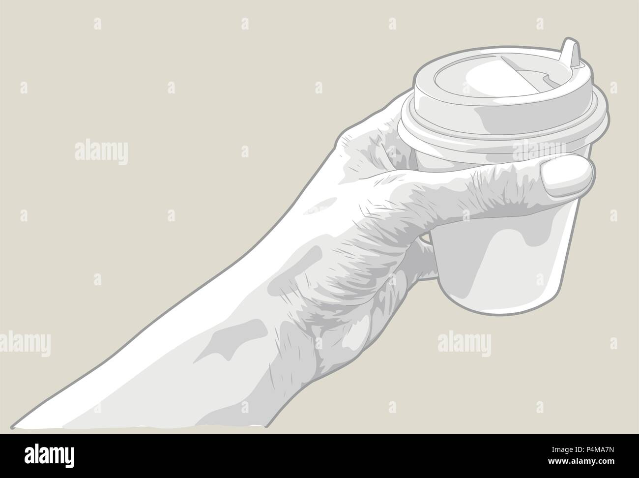 Hand holding cardboard paper Stock Vector Images - Alamy