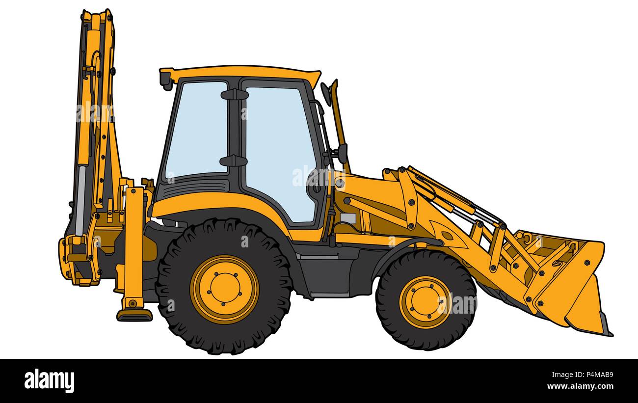 Illustration vector hand drawn of excavator grader machine Stock Vector ...