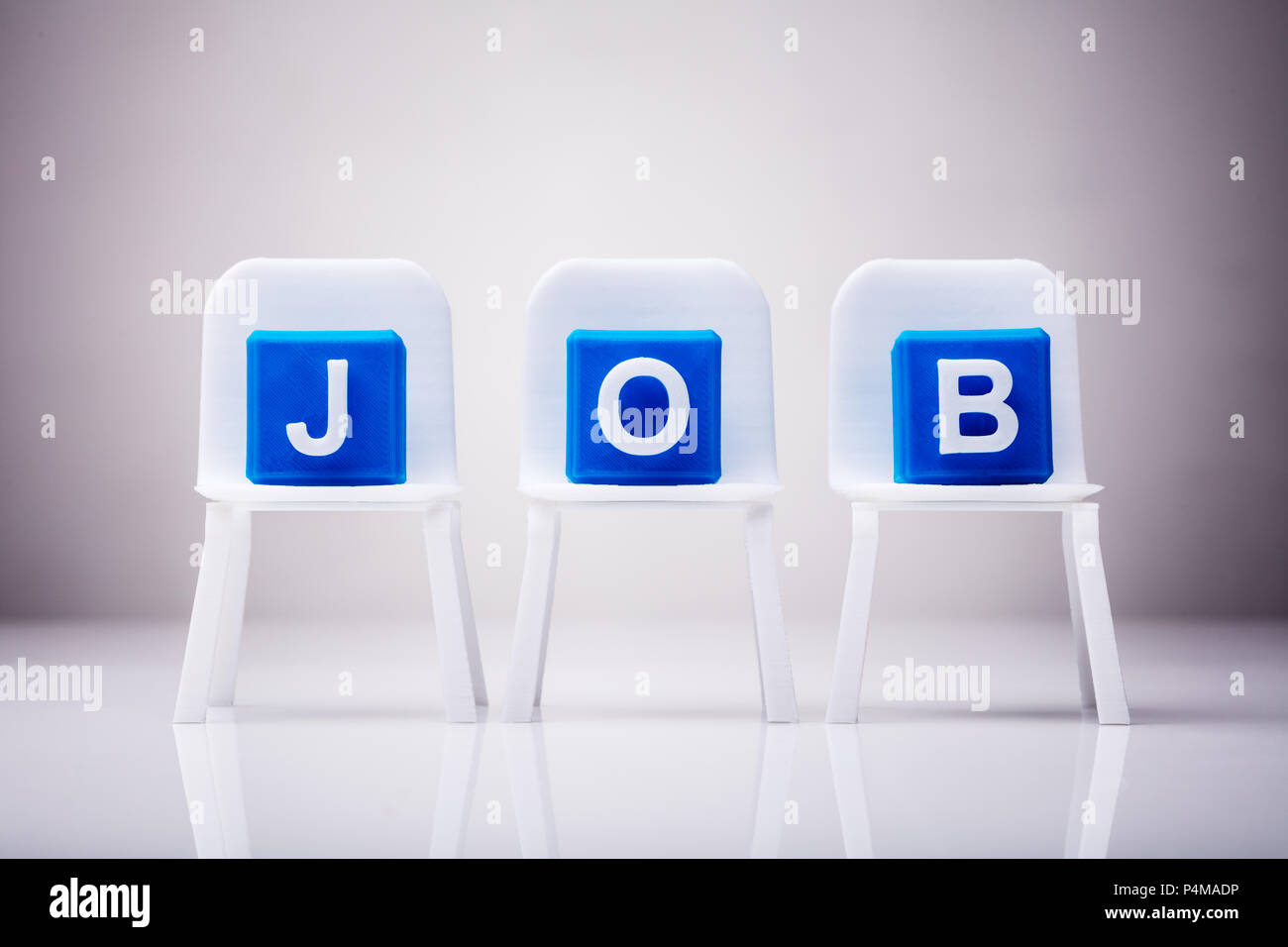 Word job on blue background hi-res stock photography and images - Alamy