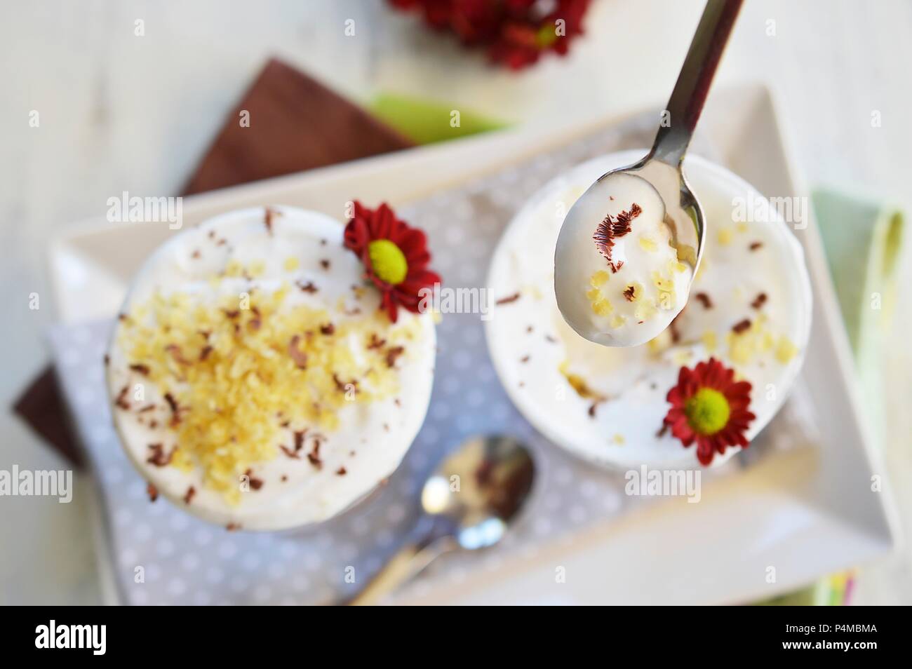 Chocolate pudding birds eye view hi-res stock photography and images ...