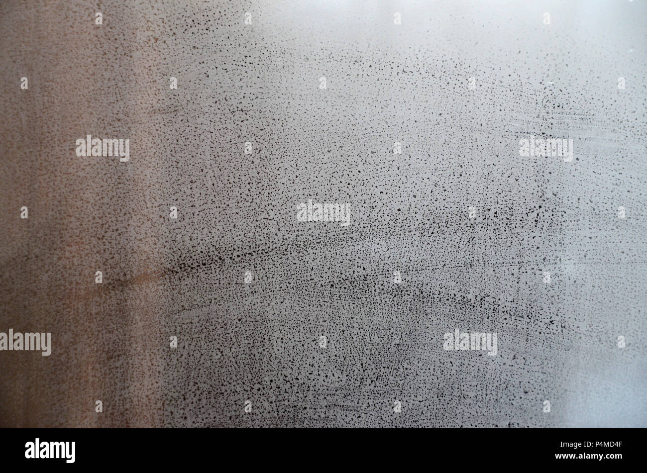 Window glass with condensate or steam after heavy rain, Texture or ...