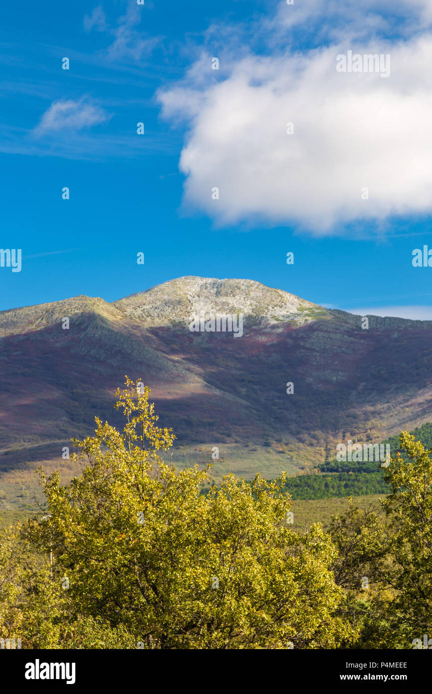 Ocejón view of Pico in the Sierra de Ayllon, Guadalajara, Spain Stock ...