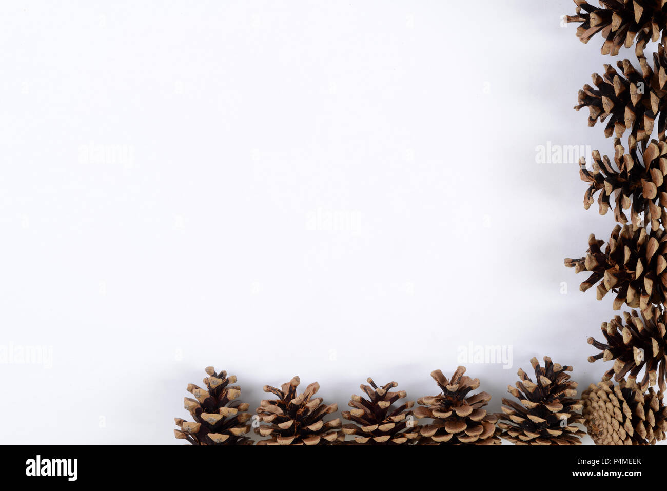 L shaped pine cone frame Stock Photo - Alamy