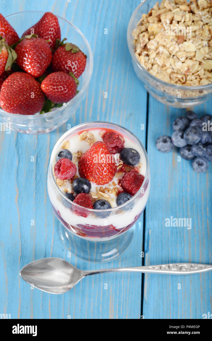 Homemade mixed berry yogurt hi-res stock photography and images - Alamy