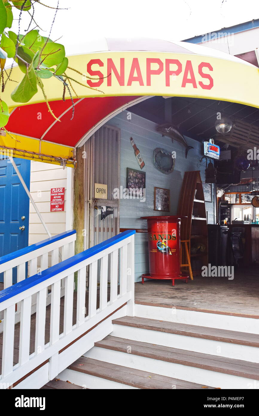 Snappas seafood restaurant outside in Marsh Harbor on the Great Abago ...