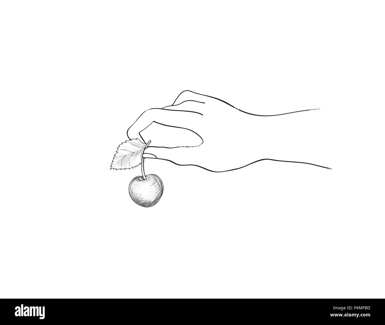 Cherry on top. Hand holding berry over white background. Cooking ...