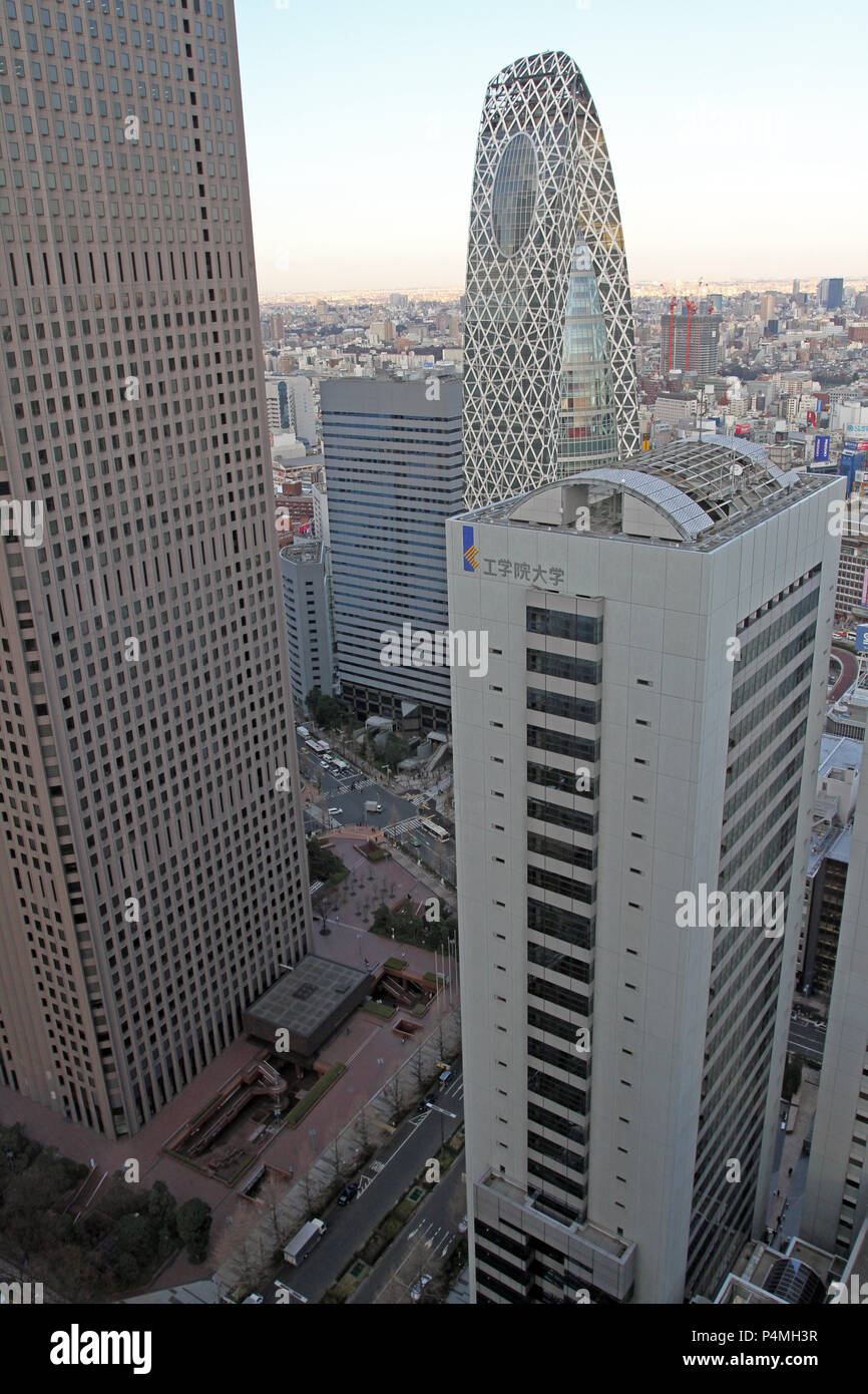 Shinjuku financial district viewed from above Tokyo, Japan. The ...