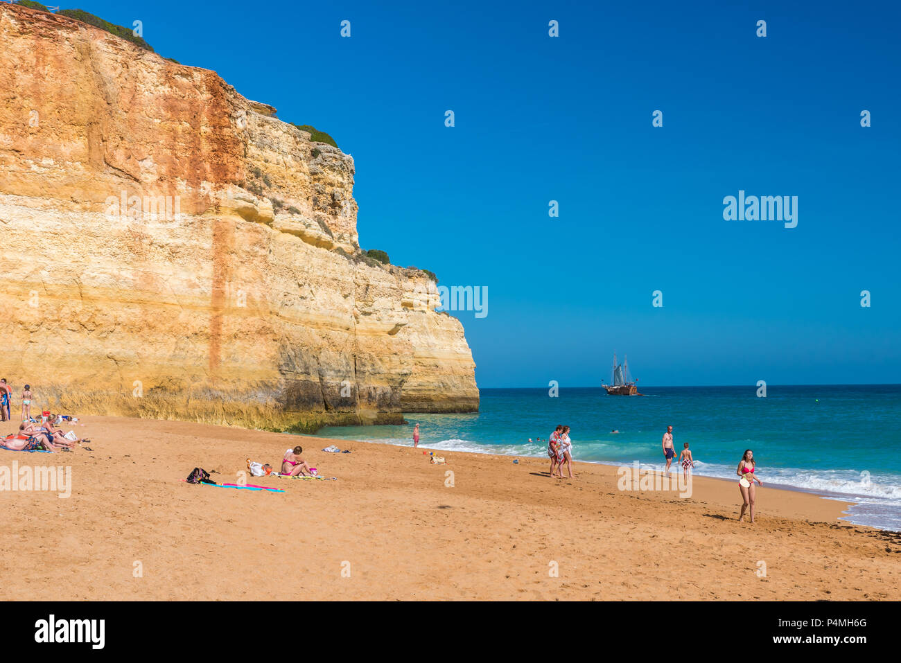 Praia de Benagil - beautiful beach and coast in Portugal, Algarve Stock ...