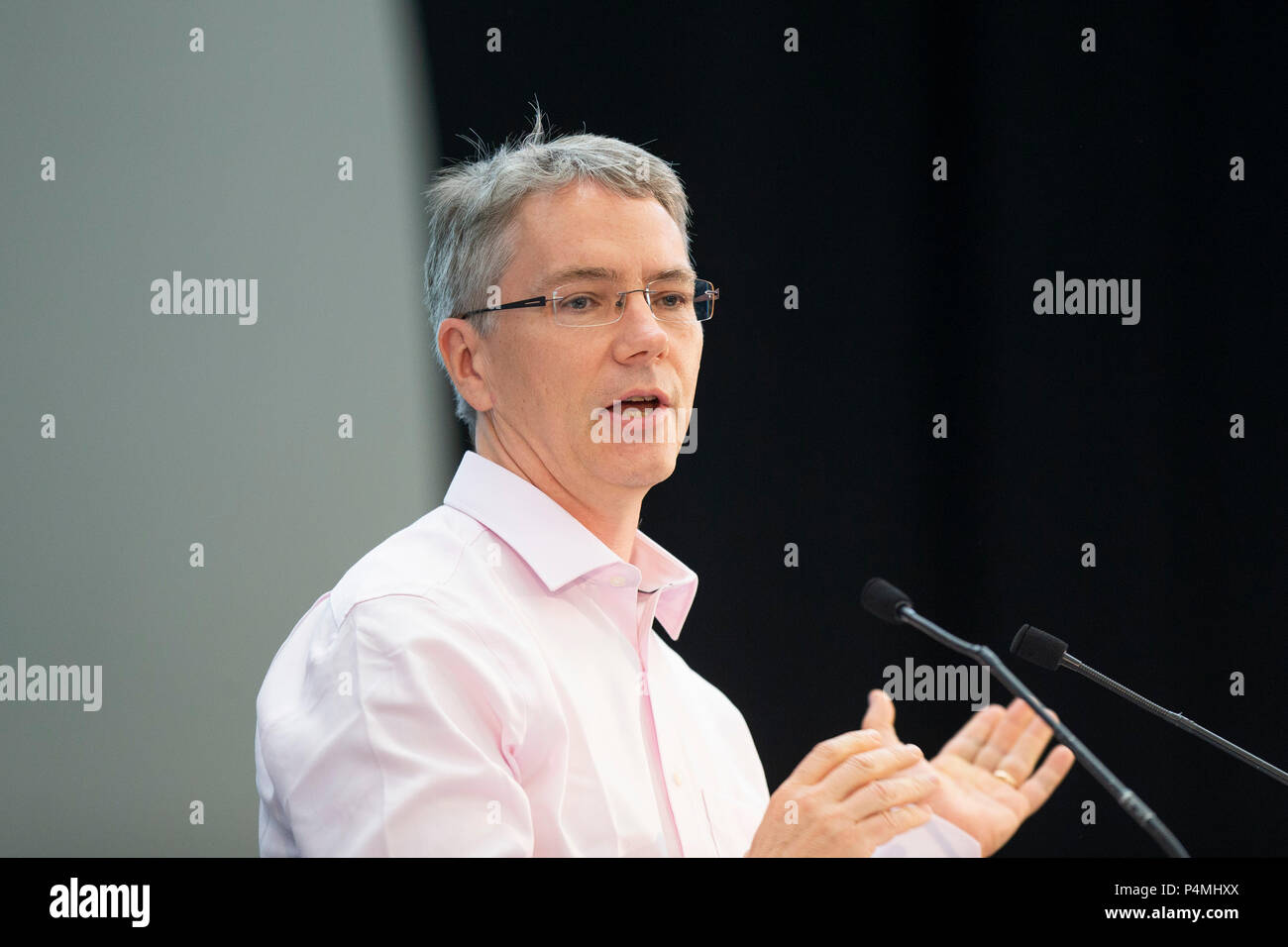Professor Donald Forrester of Cardiff University speaks at an event ...