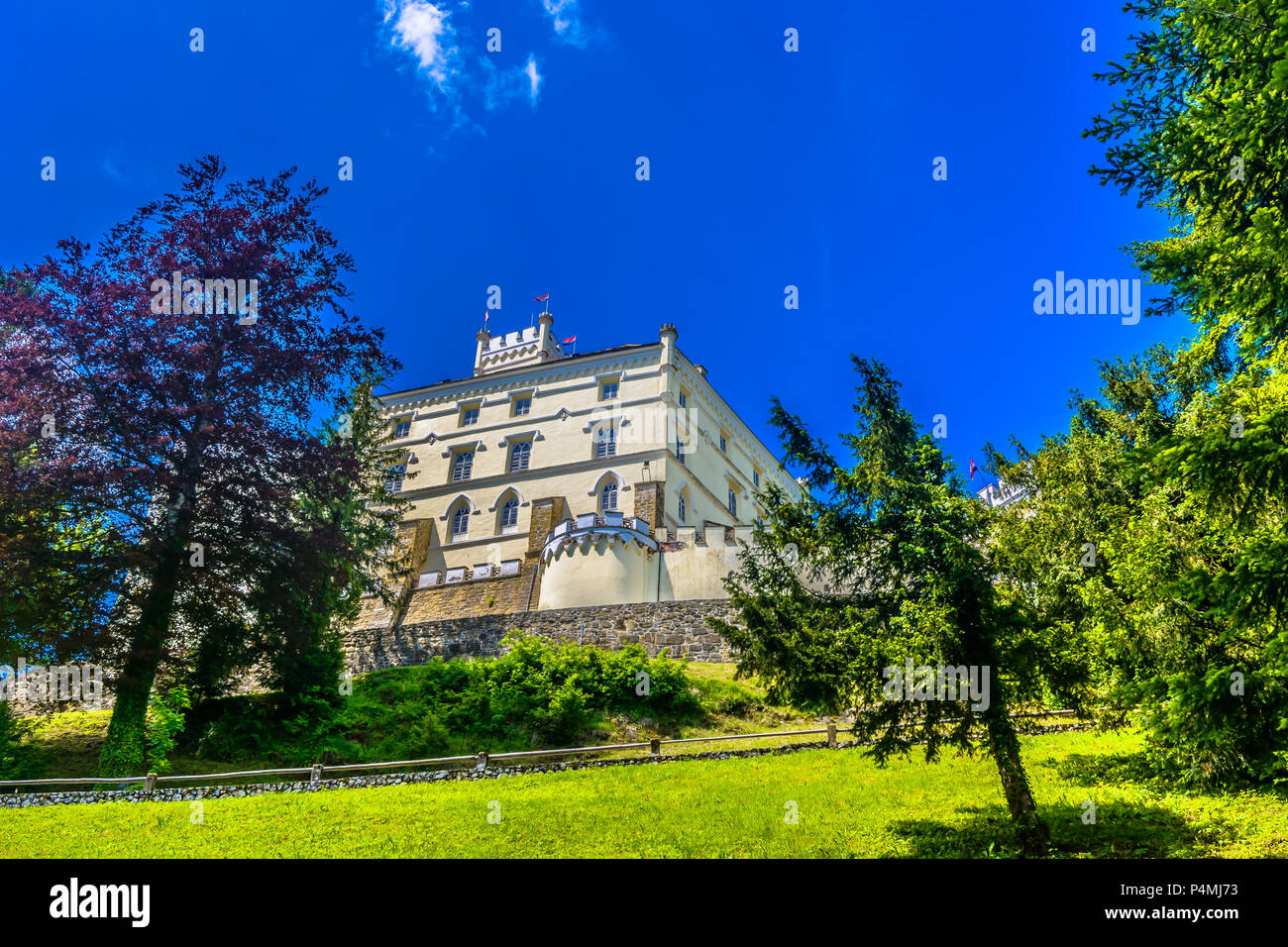 Scenic view at Trakoscan castle in Northern Croatia, tourist resort ...