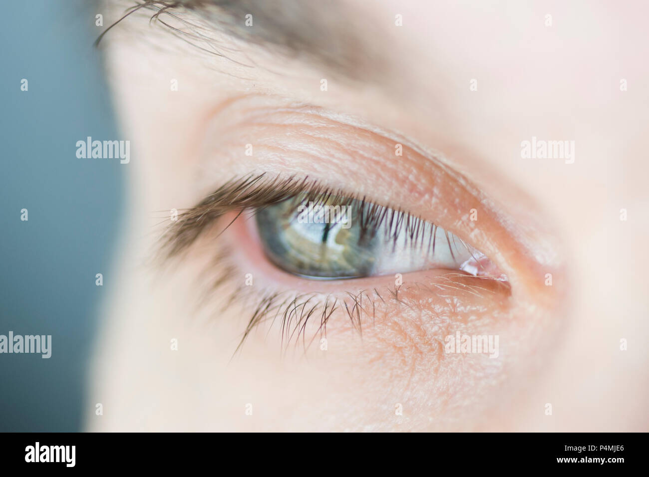 Male eye, close-up. Healthy vision. Look ahead. Shallow depth of field ...