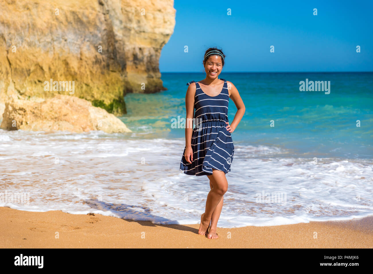 Praia de Benagil - beautiful beach and coast in Portugal, Algarve Stock ...