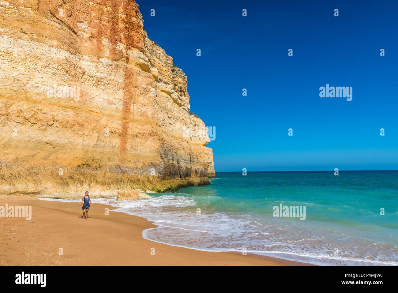 Praia de Benagil - beautiful beach and coast in Portugal, Algarve Stock ...