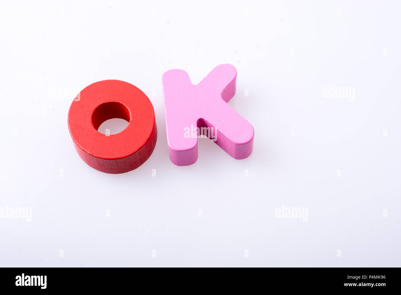 the word OK written with colorful letter blocks Stock Photo - Alamy