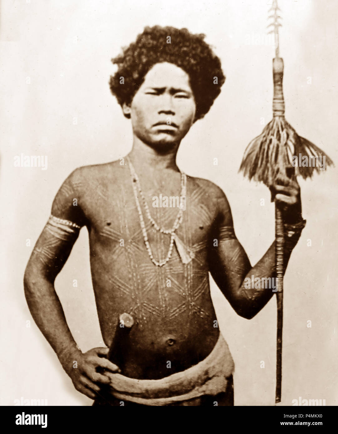 A tribal warrior or hunter, Victorian period Stock Photo - Alamy