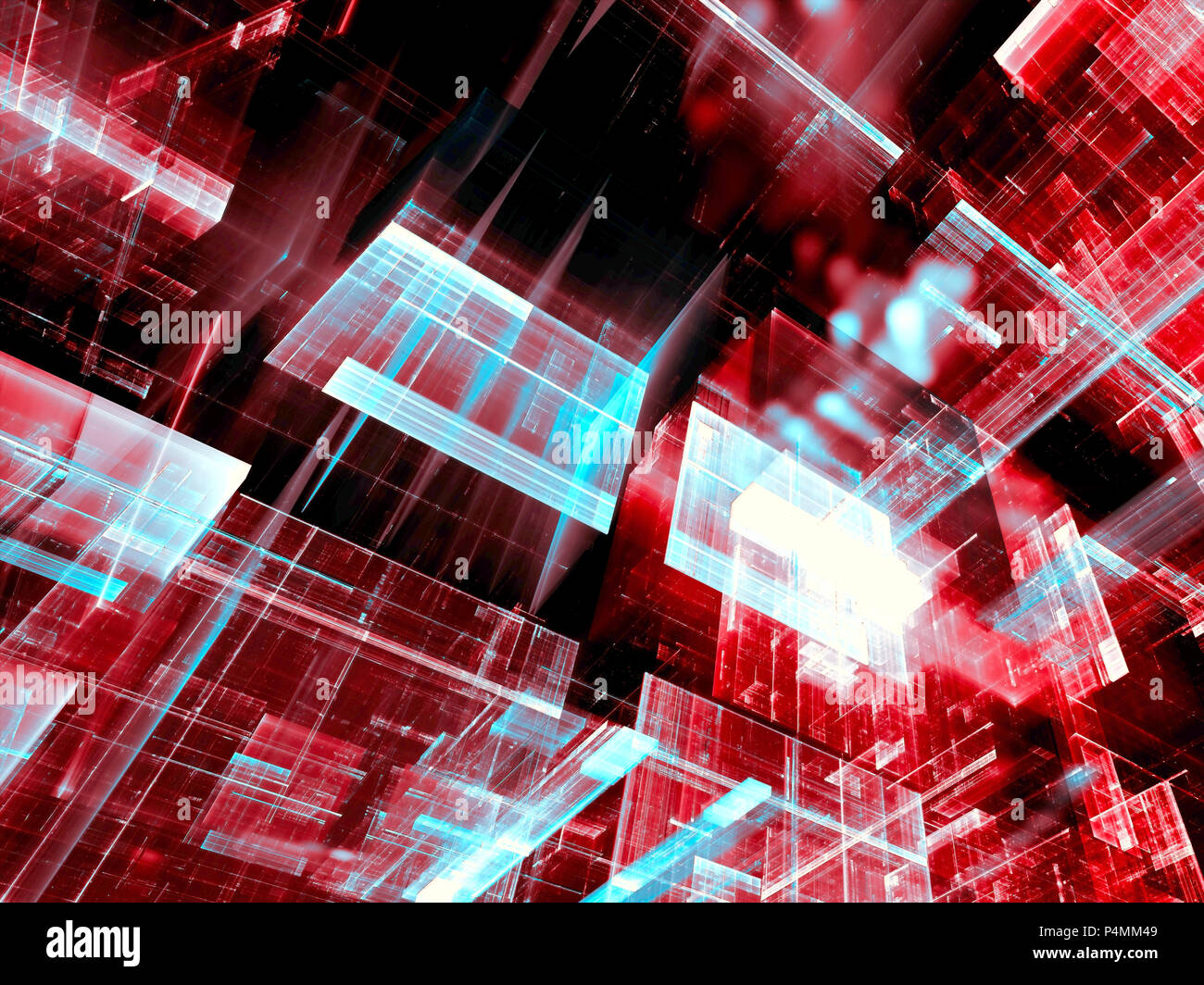 Glass blocks - technology background. Abstract computer-generated 3d ...