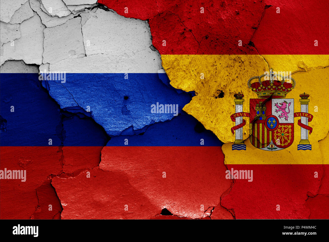flags of Russia and Spain Stock Photo - Alamy