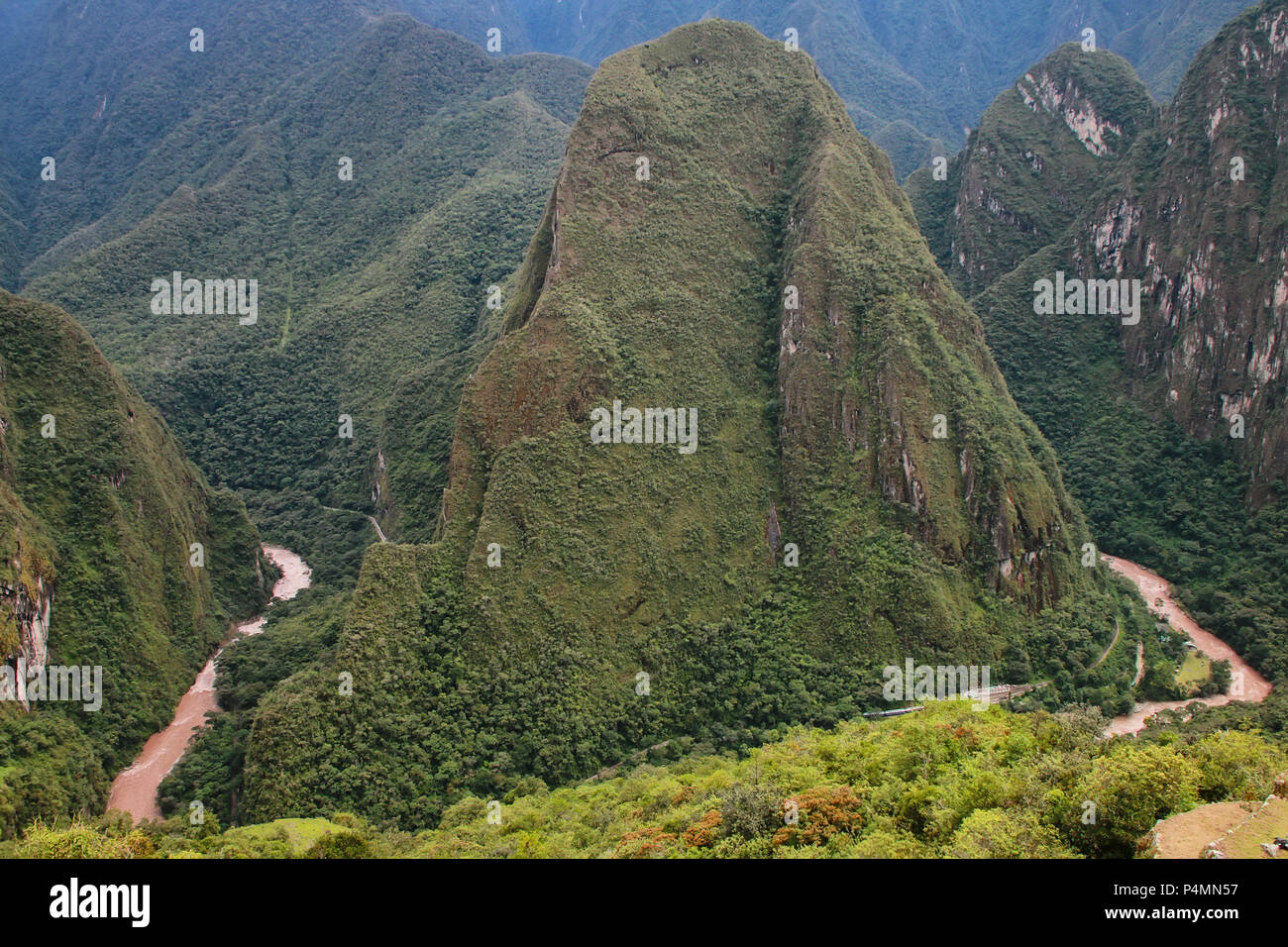 Urubamba River near Machu Picchu in Peru. This river formed the Sacred ...