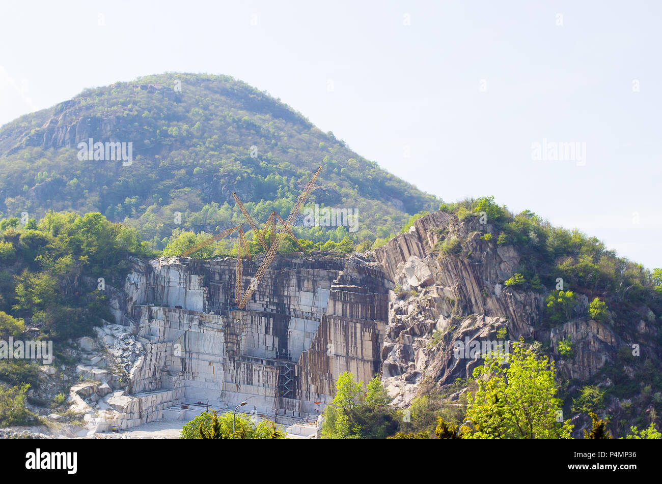 Mining industry, in a limestone quarry on the mountain Quarry equipment ...
