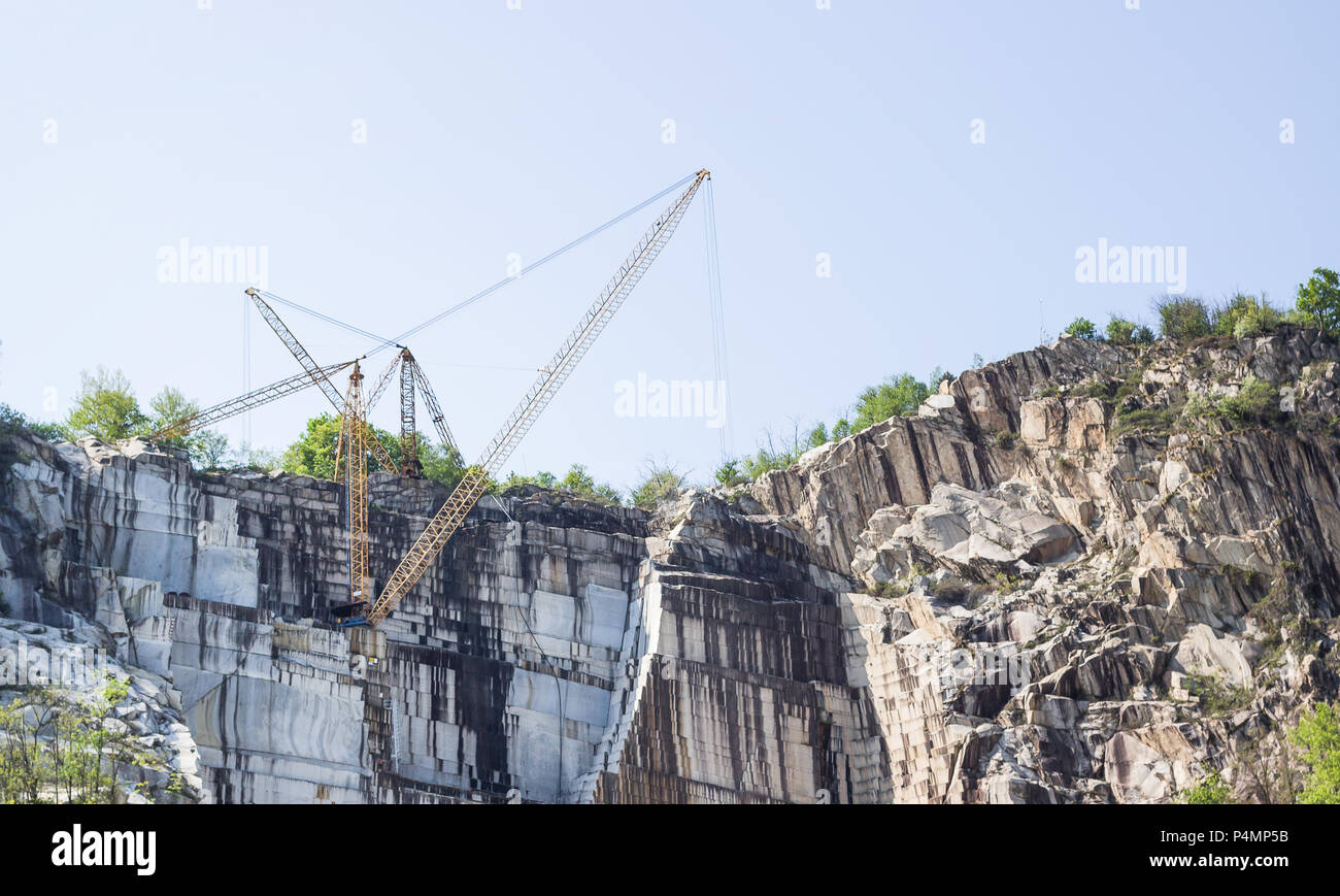 Mining industry, in a limestone quarry on the mountain Quarry equipment ...