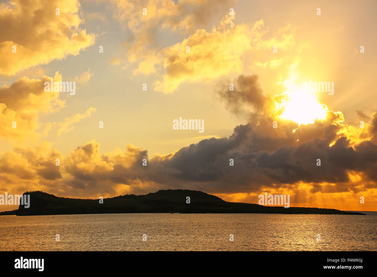 Sunrise at Gardner Bay on Espanola Island, Galapagos National park ...