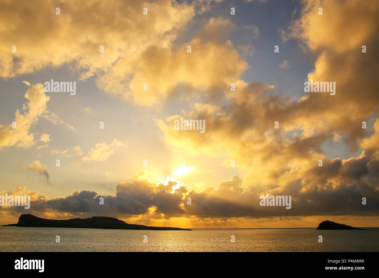 Sunrise at Gardner Bay on Espanola Island, Galapagos National park ...
