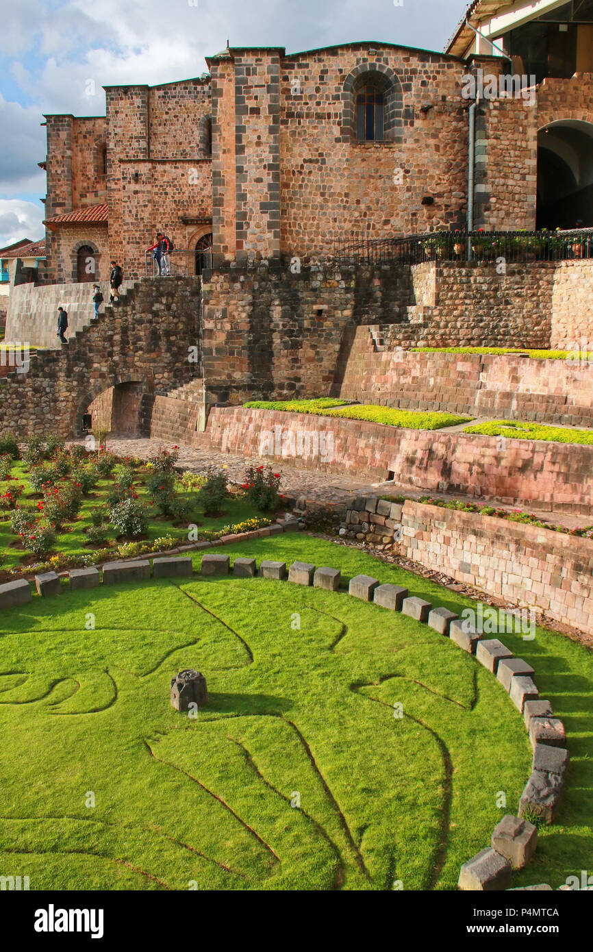 Koricancha complex in Cusco, Peru. Koricancha was the most important ...