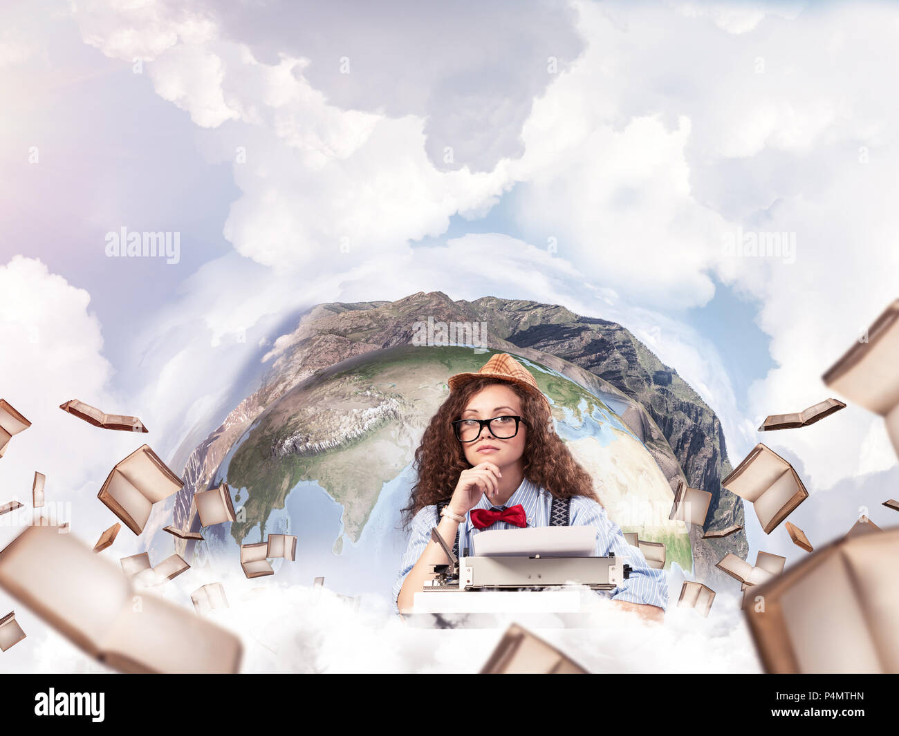 Creative inspiration of young female writer Stock Photo - Alamy