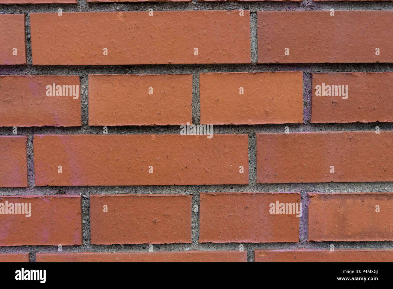 orange brick wall with horizontal and vertical lines close up Stock ...
