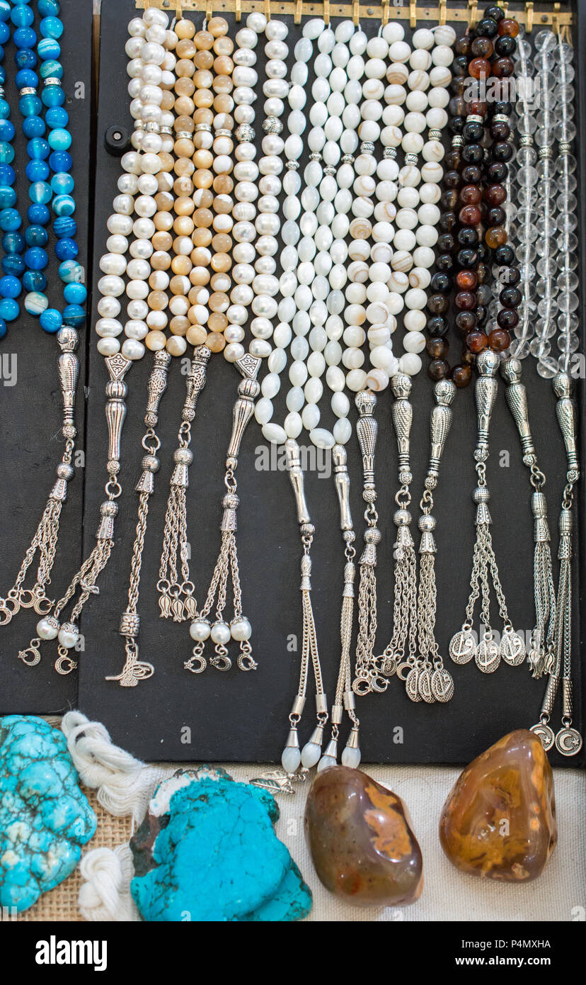 Set of praying beads of various colors and semi precious stones Stock ...