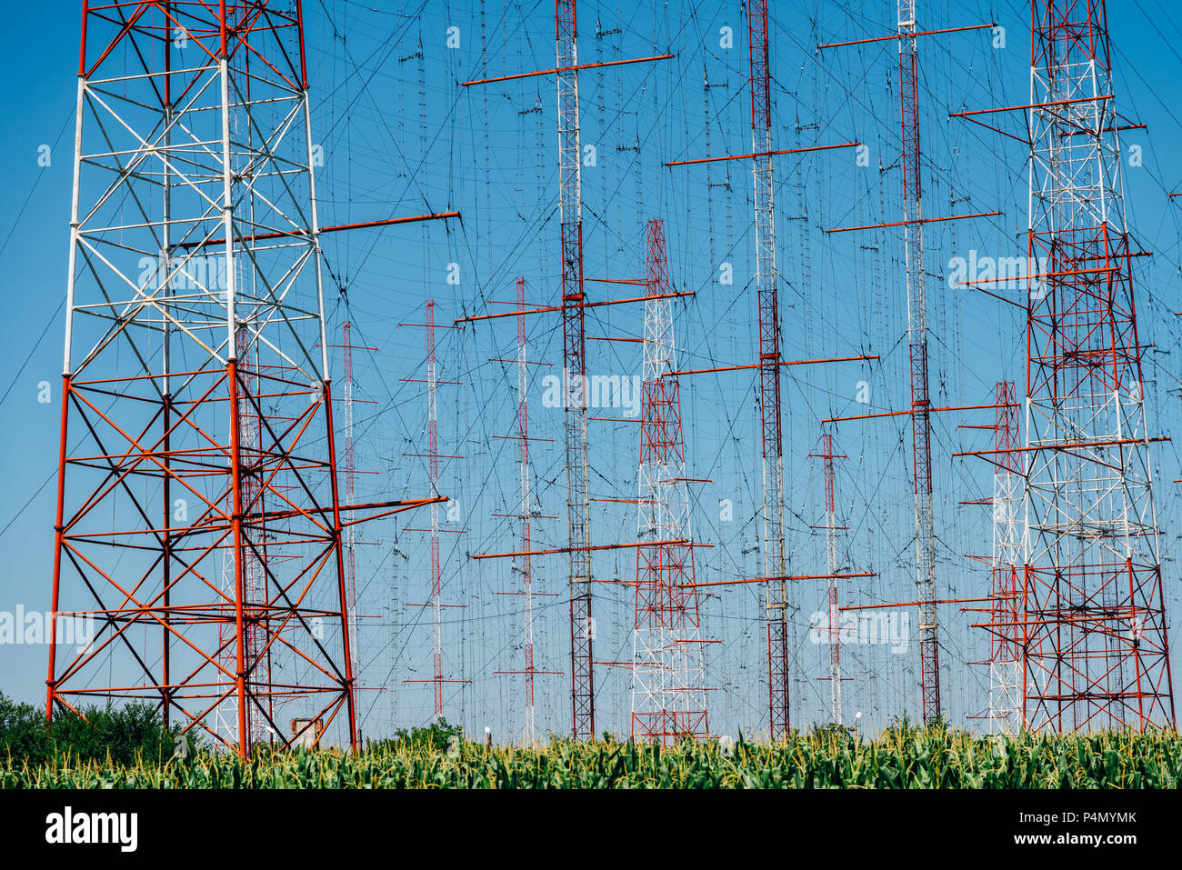 High Voltage Power Tower Electricity Post Stock Photo - Alamy